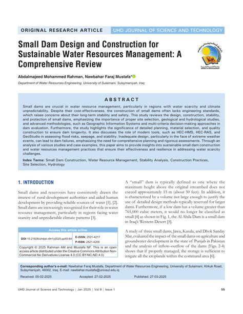 Pdf Small Dam Design And Construction For Sustainable Water Resources