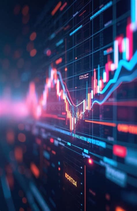 Financial Chart Analysis With Glowing Curves Futuristic Stock Market