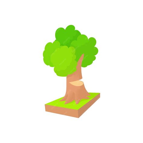Premium Vector Tree To Saw Cut Icon In Cartoon Style On A White Background