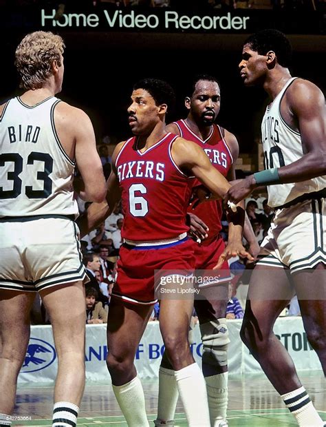 Philadelphia 76ers Julius Erving And Moses Malone During News Photo