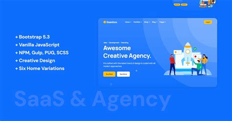 Saasbox Multipurpose Html Template For Saas Site Templates Landing Page Templates Ft Agency