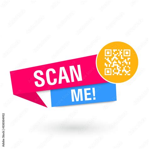 Scan Me Icon With QR Code Qr Code Template For Mobile App Vector Illustration Stock Vector