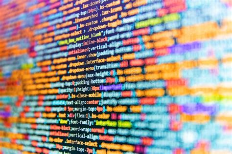 Binary Code Digital Technology Background Concept Screen Of Experienced Web Developer