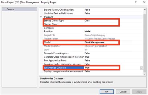 D365 Project Properties