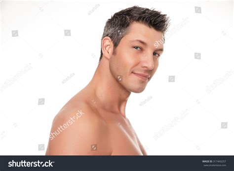 Smiling Shirtless Man Portrait Isolated Stock Photo Shutterstock