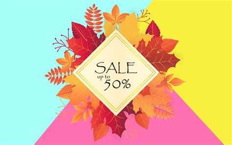 가 단풍과가을 세일 템플릿입니다 쇼핑 판매 웹 배너 레이블 프로 모션 포스터 템플릿 배경 벡터 일러스트 레이 션 스타일 10월에