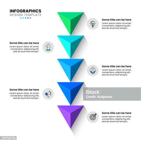 인포그래픽 템플릿입니다 아이콘이있는 줄에 5 개의 3d 화살표 3차원 형태에 대한 스톡 벡터 아트 및 기타 이미지 3차원 형태 개념 그래프 Istock