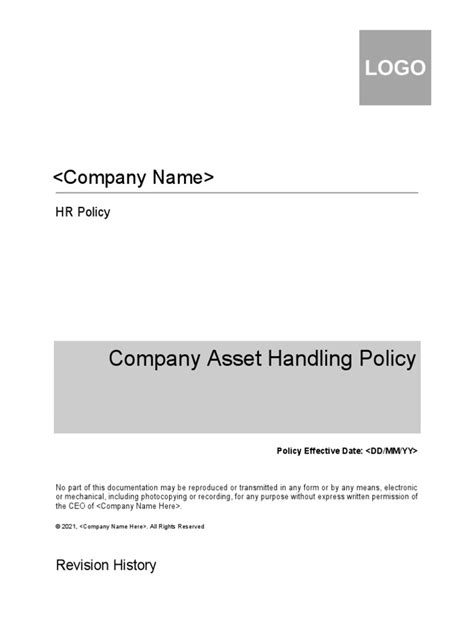 Company Asset Handling Policy Pdf Company Asset Handling Policy Pdf