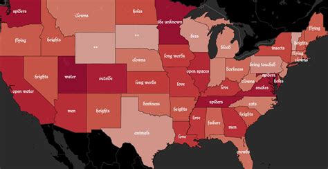 Most Common Fears And Phobias Mapped By State Healthy Minded