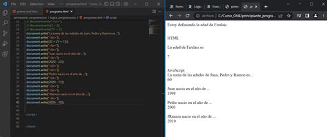 USO DE HTML DENTRO DE UN SCRIPT JS Lógica de programación Primeros pasos Alura Latam