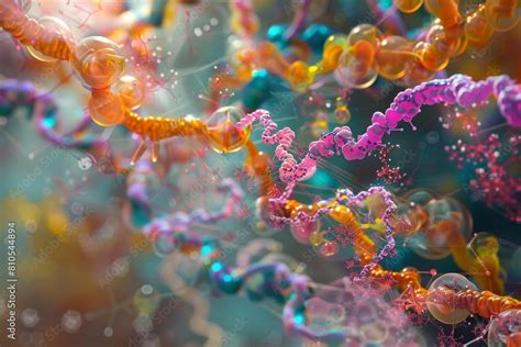 Visualization Of Dna Replication And Cellular Processes Stock