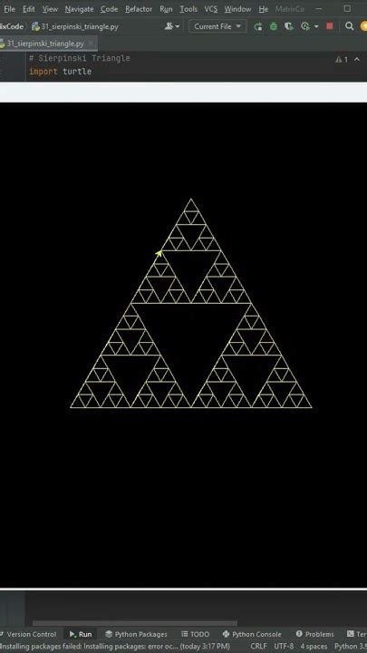 Python Turtle Fun 31 Creating A Sierpiński Triangle Pattern Using