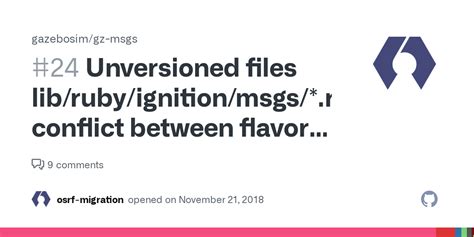 Unversioned Files Librubyignitionmsgsrb Conflict Between Flavors