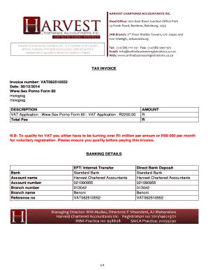 Fillable Online VAT062510552 Date 30 12 2014 Sex Porno Form 80 Fax Email Print PdfFiller