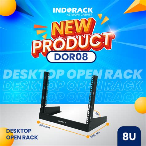 Jual Indorack Desktop Open Rack DOR08 8U Depth 290mm Rak Patch Panel Audio Shopee Indonesia