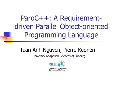 Ppt Paroc A Requirement Driven Parallel Object Oriented