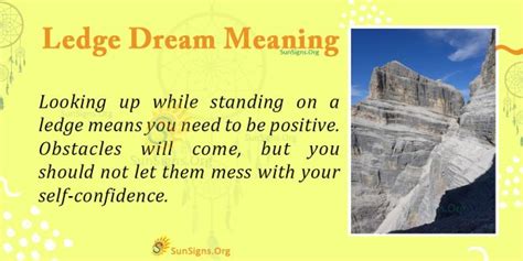 Ledge In Your Dream Meaning Interpretation And Symbolism Sunsigns Org