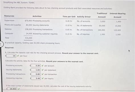 [solved] Please Help 6 Simplifying The Abc System Tdabc G