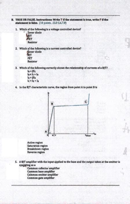 Solved A True Or False Instructions Write Tif The