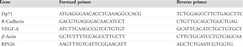 forward and reverse primer sequences download table