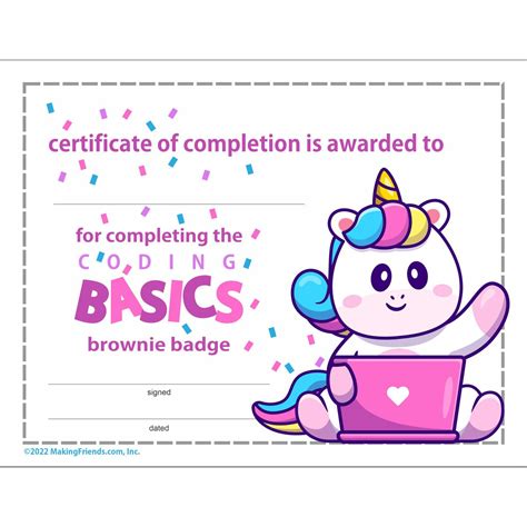 Brownie Coding Basics Certificate Download Coding Basic Girl Scout