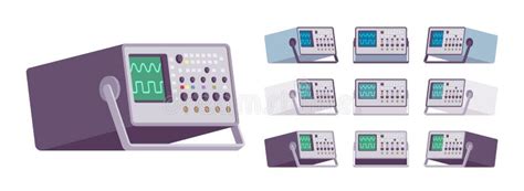 Oscilloscope Device Set Stock Vector Illustration Of Engineering