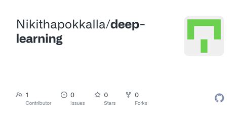 GitHub Nikithapokkalla Deep Learning