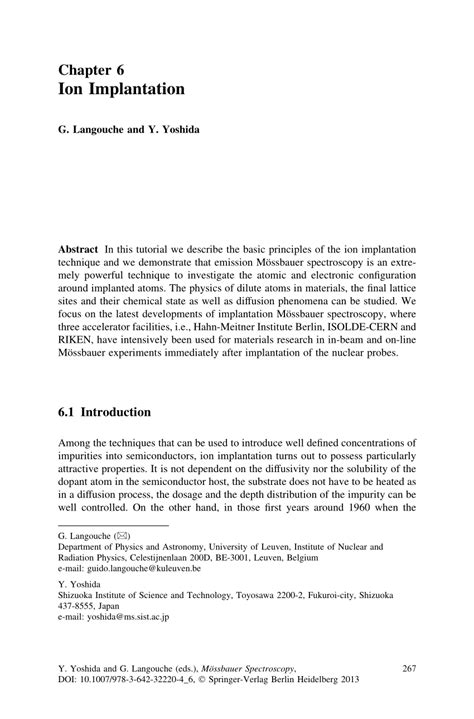 Pdf Mössbauer Spectroscopy