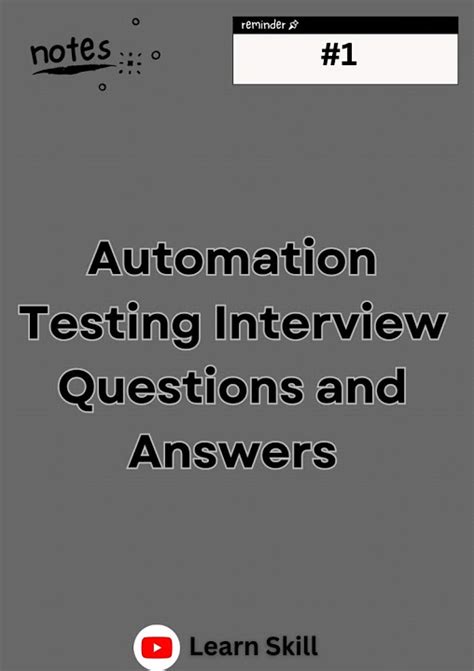 Automation Testing Interview Questions And Answers Part 1 Testing