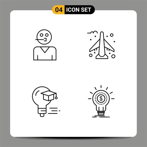 4 Universal Filledline Flat Colors Set For Web And Mobile Applications Avatar Cap Support