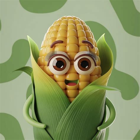 A Cartoon Character From The Corn Is Holding A Corn Aigenerated