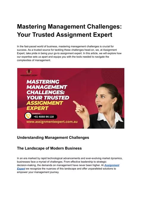 Ppt Mastering Management Challenges Your Trusted Assignment Expert Powerpoint Presentation
