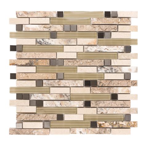 Inspiration Collection 12 X 12 Linear Mosaic Tile In Ridge Rock By