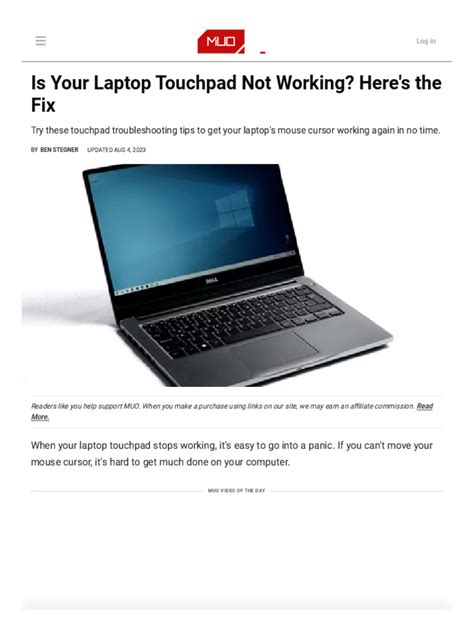 Is Your Laptop Touchpad Not Working Heres The Fix Pdf Laptop Computer Hardware