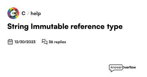 String Immutable Reference Type C