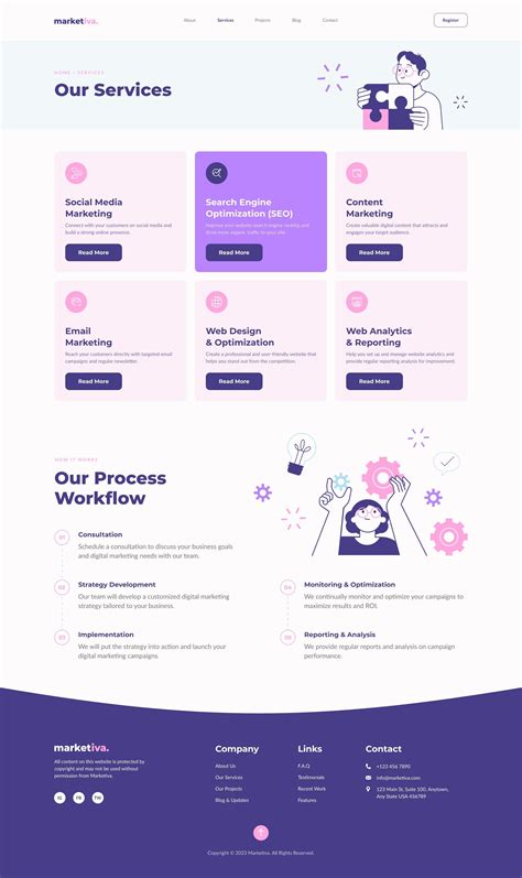 Marketiva Digital Marketing Agency Website UI Figma Web Design Marketing Agency Website
