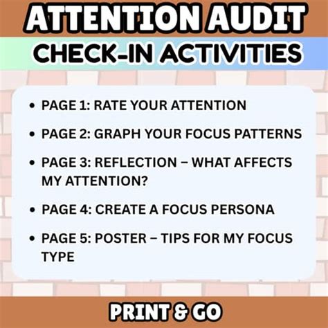 Attention Audit Focus Check In And Self Awareness Activities By Lucky