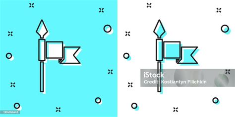 녹색과 흰색 배경에 고립 된 검은 줄 중세 창 아이콘 중세 무기 임의동적 모양 벡터 가능성에 대한 스톡 벡터 아트 및 기타 이미지 가능성 강철 고대의 Istock