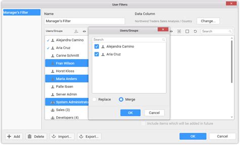 Configuring User Based Filter In Alpana Dashboard Designer Code192