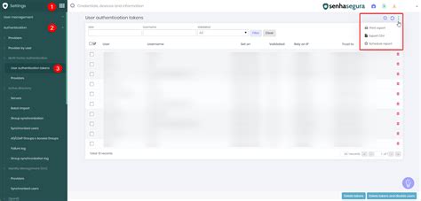 How To Access The User Authentication Tokens Report Pam Core Segura Community