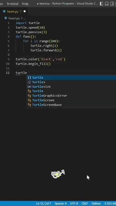 Рисуем сердце на Python Turtle Python Shorts Excel Pythonдляначинающих Thecoder кодинг