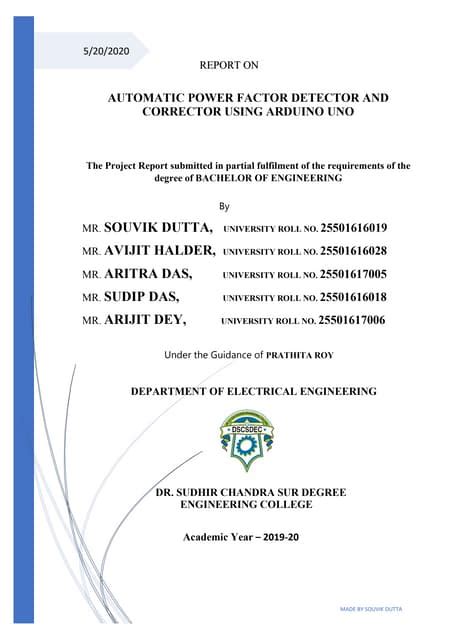 automatic power factor detection and correction using arduino pdf