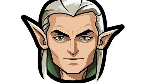 Legolas Face Sticker Premium Ai Generated Image