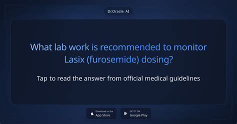 What Lab Work Is Recommended To Monitor Lasix Furosemide Dosing