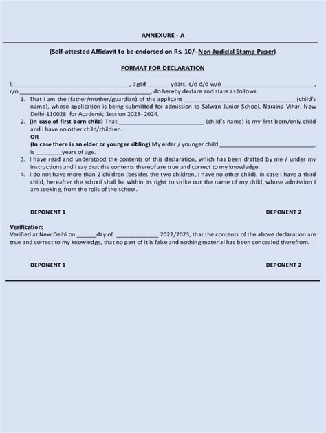 Fillable Online Affidavit For Self Attested Fax Email Print Pdffiller