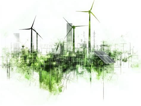 Abstract Green Energy Grid On White Background Premium Ai Generated Image