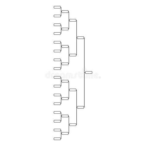 Bracket Sport Tournament Blank Elimination Event Sign Playoff Match Vector Illustration Stock