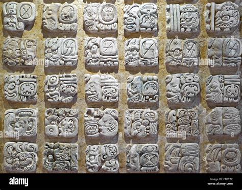 Maya Writing System Palenque Archaeological Museum Chiapas Mexico