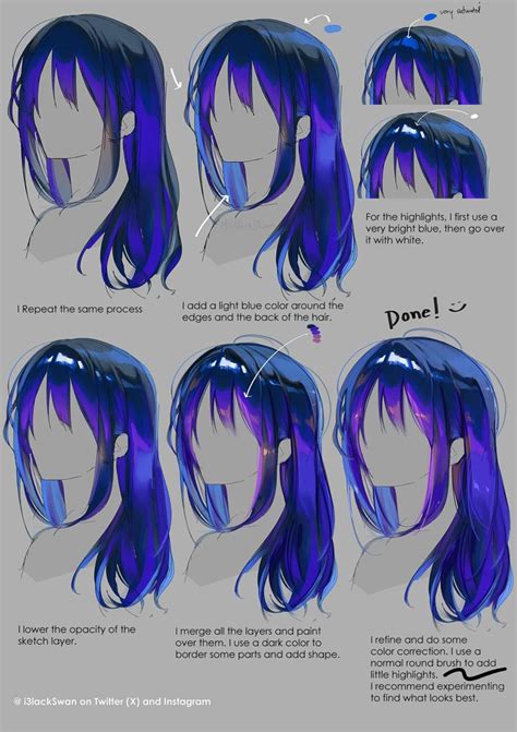 Pin By Molfodeath On ⑺ 髪 色塗り Concept Art Tutorial Anime Art Tutorial