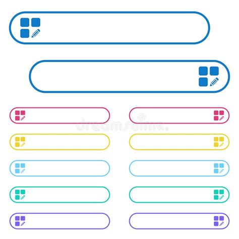 Pin Component Icons On Color Glossy Rectangular Menu Button Stock Vector Illustration Of Unit